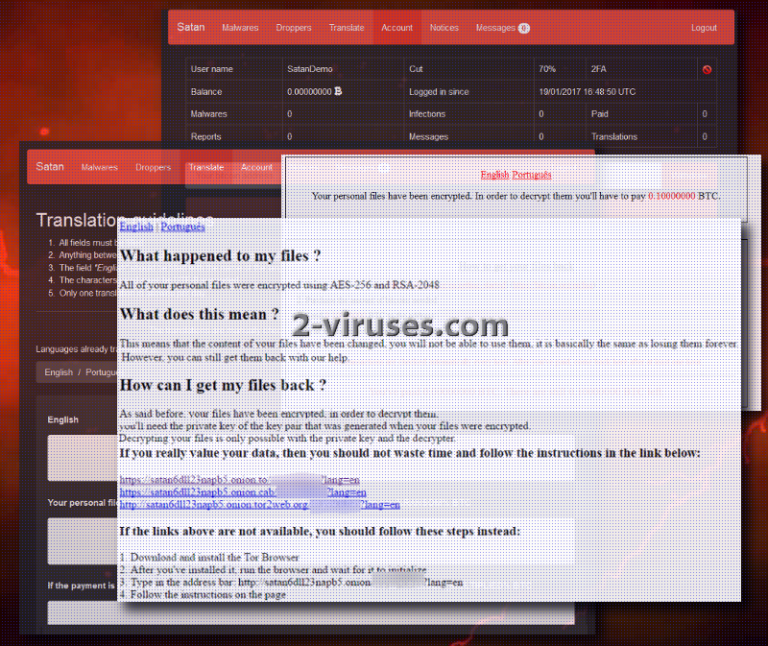Satan ransomware - MalwareRid